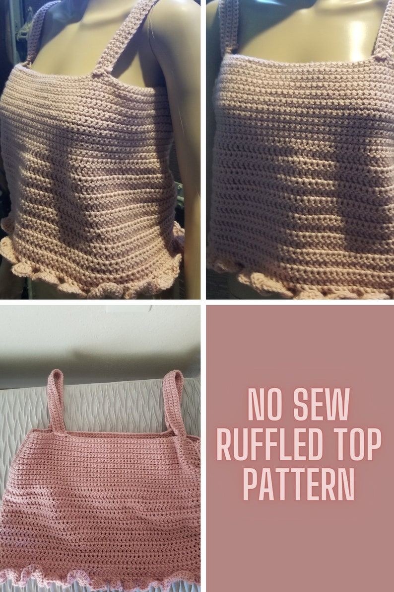 No Sew Ruffled Top Crochet Pattern - Etsy