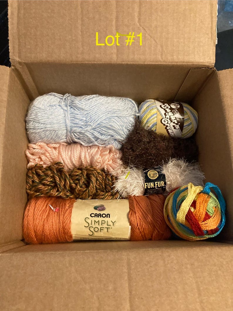 Big Yarn Lots! Lots of Yarn, Scrap Yarn Acrylic and Eyelash Yarn Fluffy ...