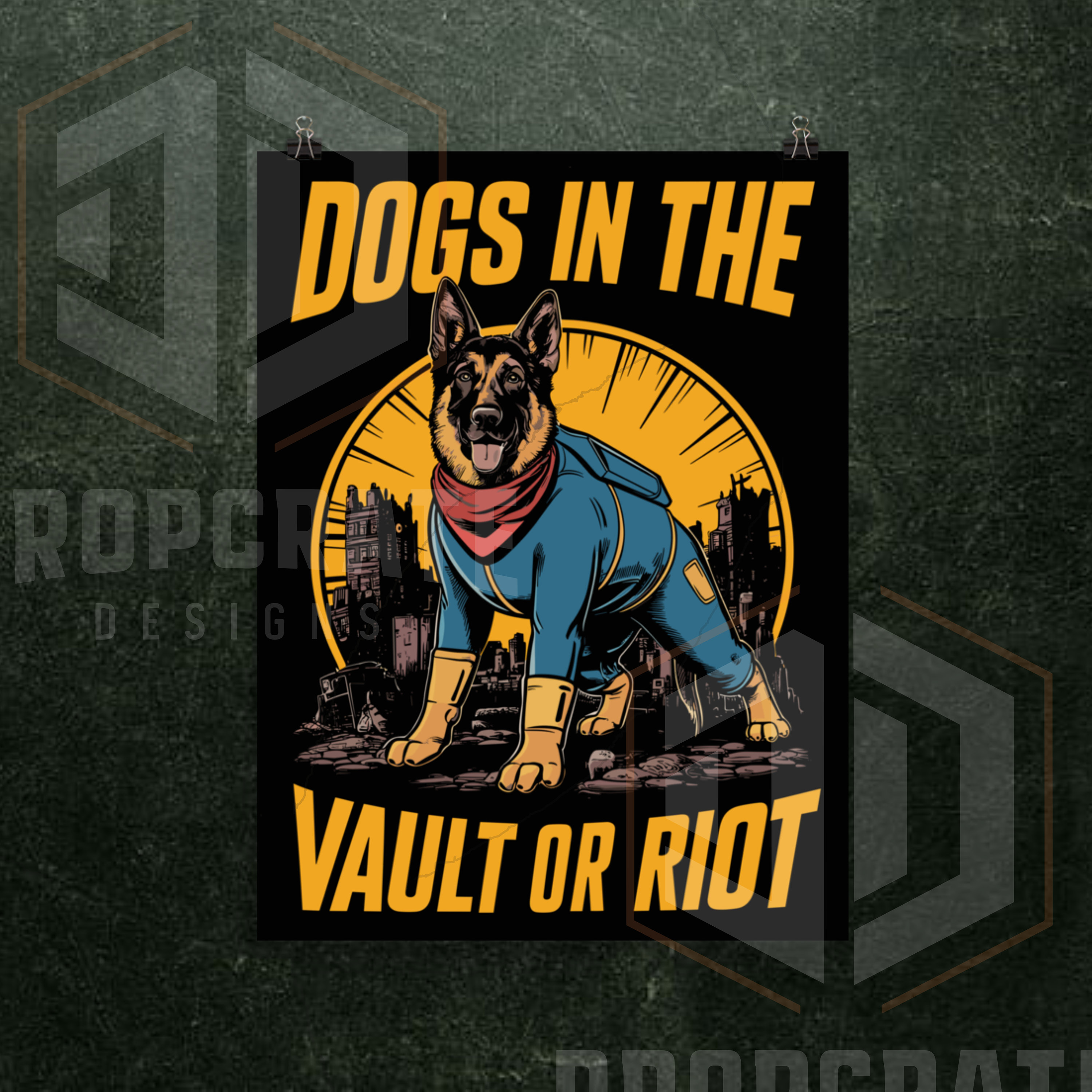 Dogmeat dogs in the Vault or Riot Bestest Boy Matte Vertical Gaming ...