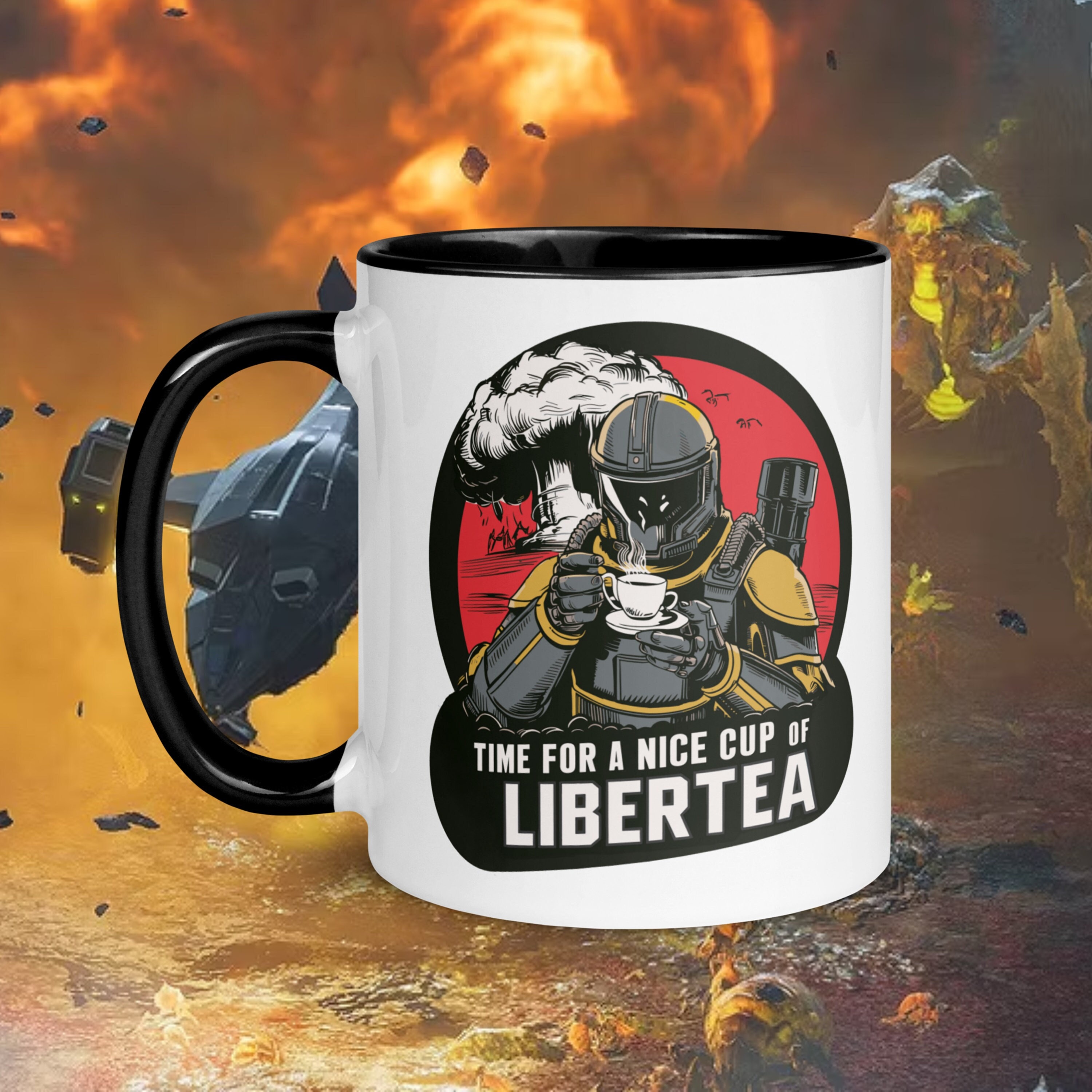 Liber-Tea Helldivers 2 Mug, Time for a Nice Cup Of LiberTea, Helldivers ...