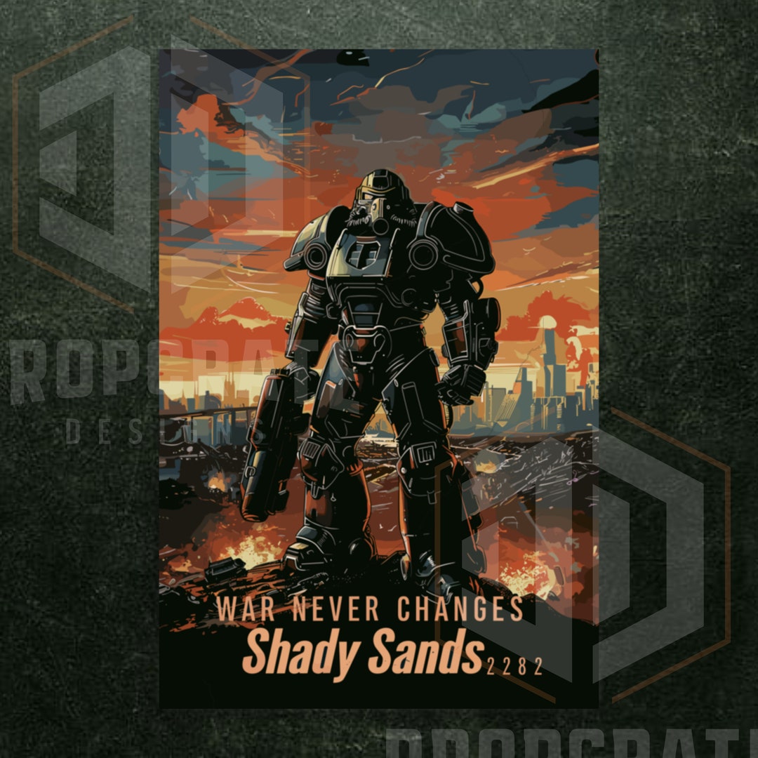 Gaming Art Print: "war Never Changes" Power Armor Poster - A1/A2 ...