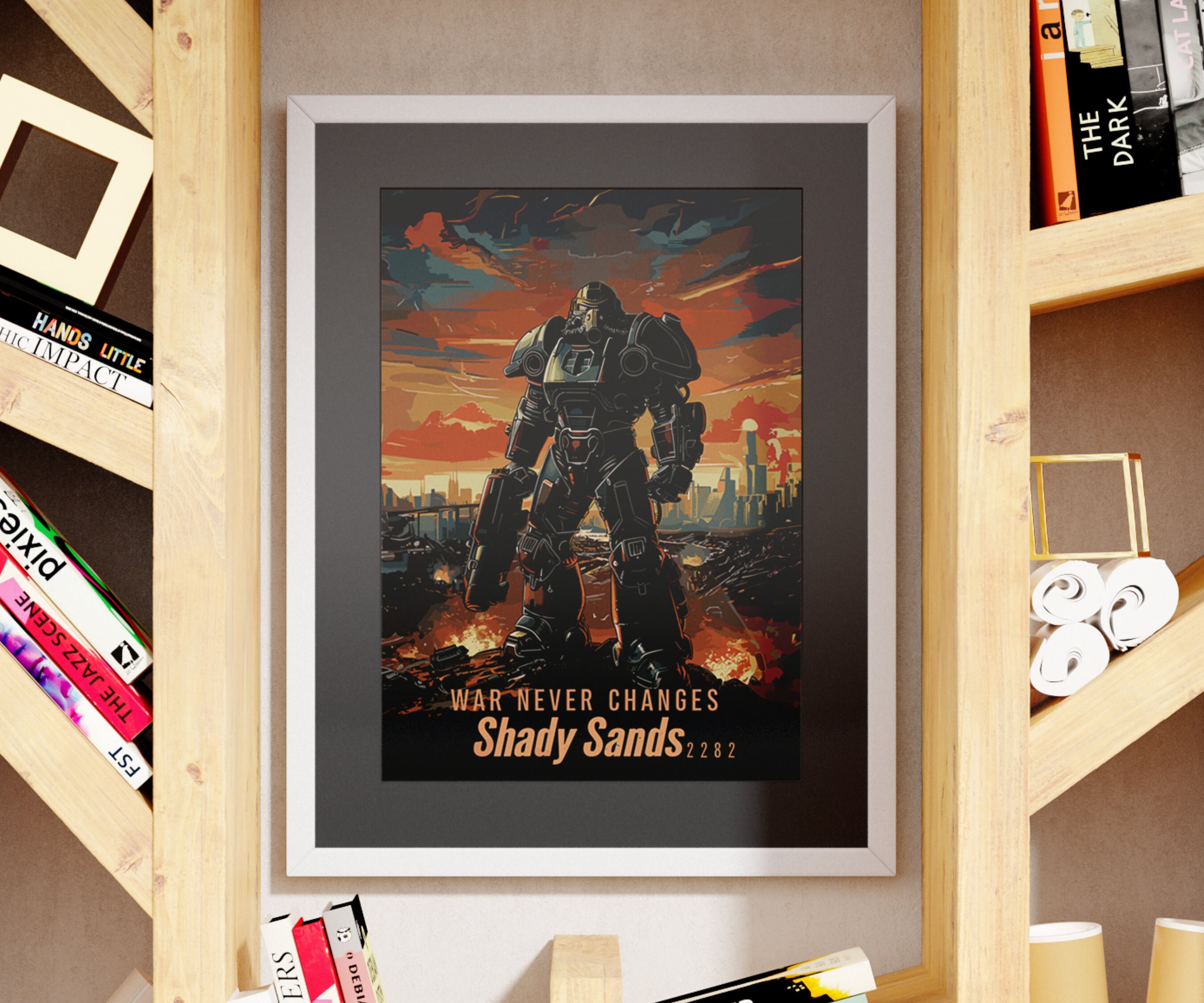 Fallout-inspired Power Armour Poster war Never Changes Shady Sands ...