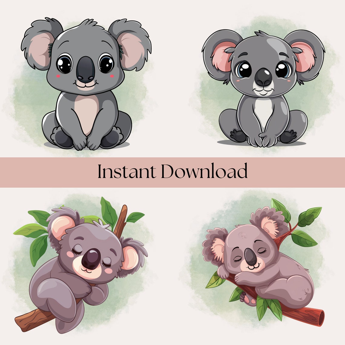 Cute Koalas PNG- Animal Clipart for Commercial Use, Transparent ...