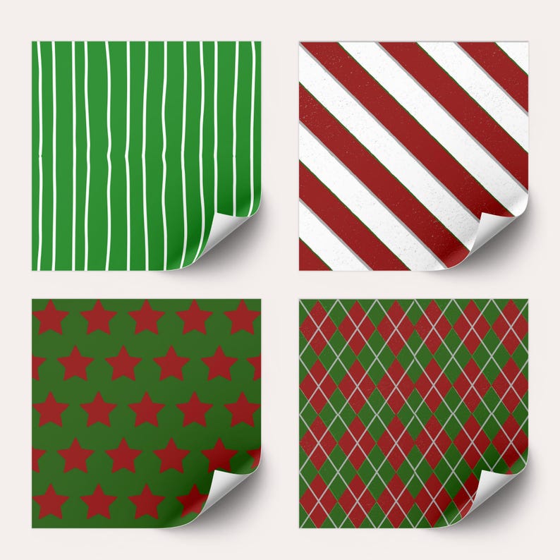 Traditional Christmas Digital Paper Pack Bundle- Files for Commercial ...