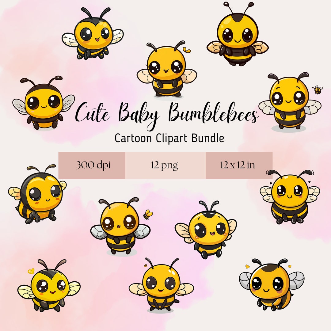 Cute Baby Bumblebees PNG- Clipart for Commercial Use, Transparent ...