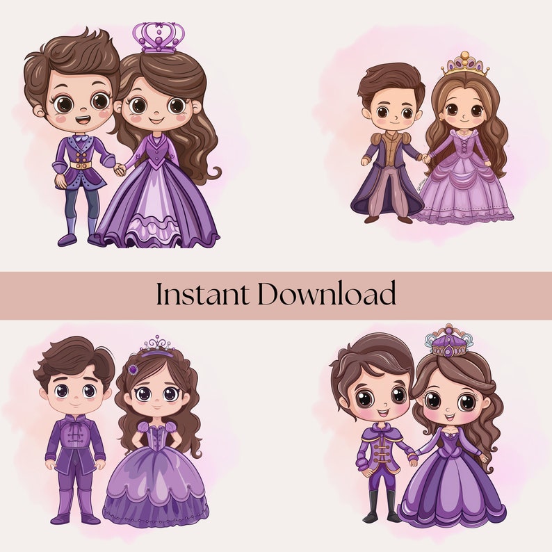 Cute Royalty in Purple PNG- Royal Clipart for Commercial Use ...