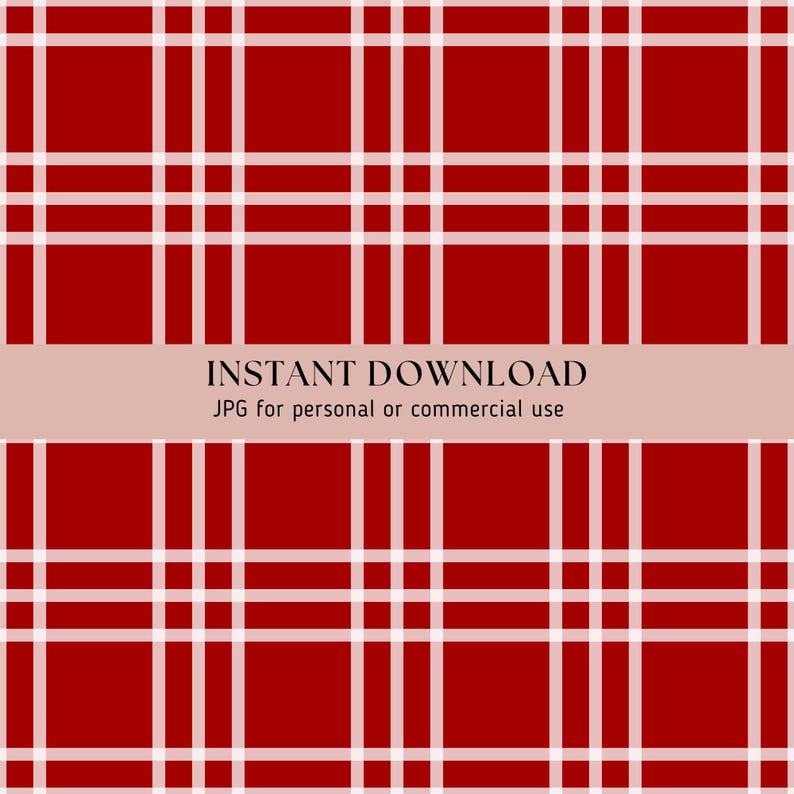 Red Gingham Digital Paper- 12 Seamless Patterns, Background ...