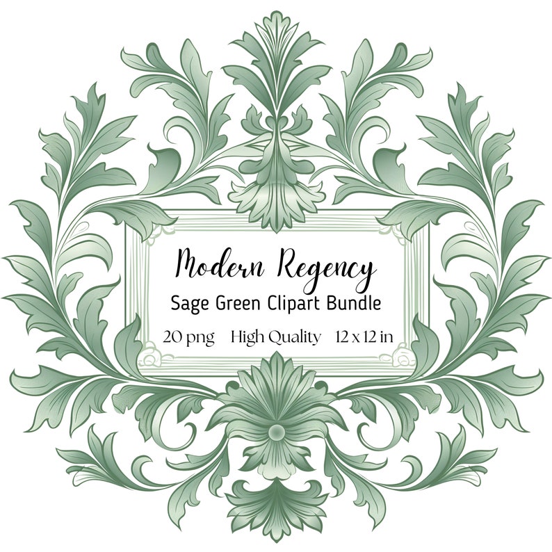 Regency Era Clipart, Border and Crest 20 Pack, Scrapbooking Journal ...