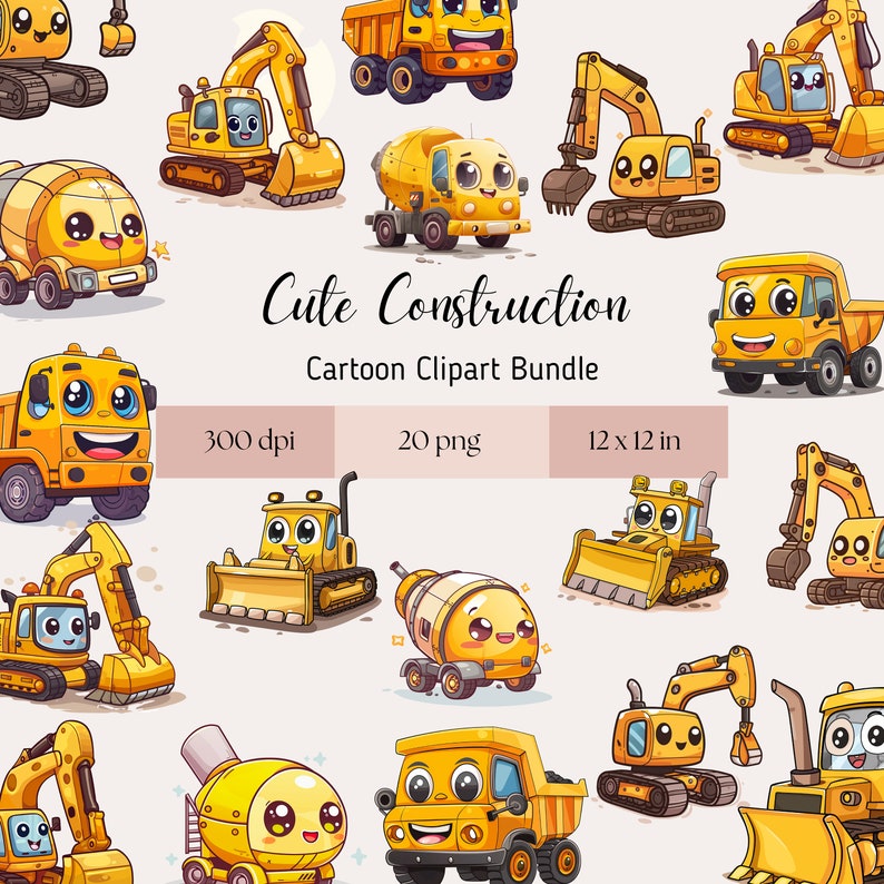 Cute Construction Crew in Purple PNG- Clipart for Commercial Use ...
