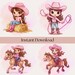 Cute Cowgirl in Pink PNG- Rodeo, Western Clipart for Commercial Use ...