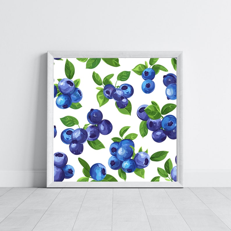 Blueberry Seamless Digital Paper 12 Pack Scrapbooking, Birthday ...