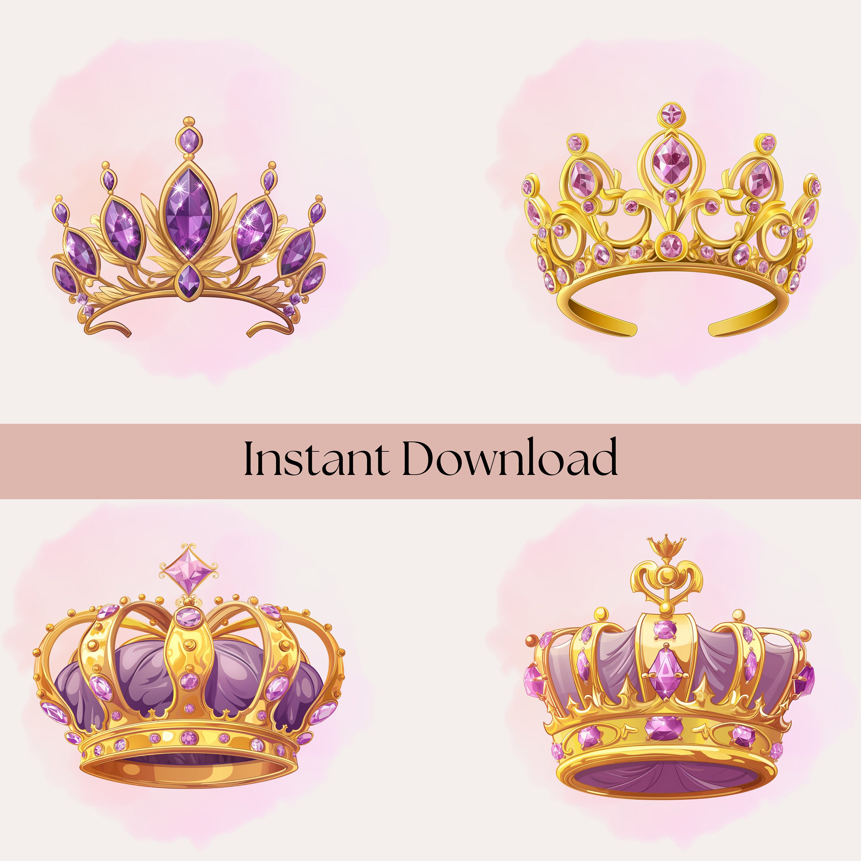 Cute Royalty in Purple PNG- Royal Clipart for Commercial Use ...