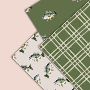 Largemouth Bass Fisherman Aesthetic Digital Paper- 12 Seamless ...