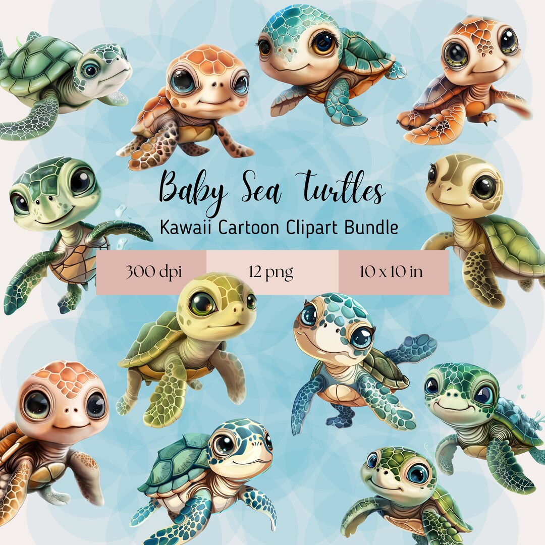 Cute Sea Turtles PNG- Clipart for Commercial Use, Transparent ...