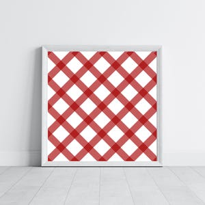 Red Gingham Digital Paper- 12 Seamless Patterns, Background ...