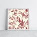 Christmas Toile Digital Download, Red - 12 Pack, Background ...