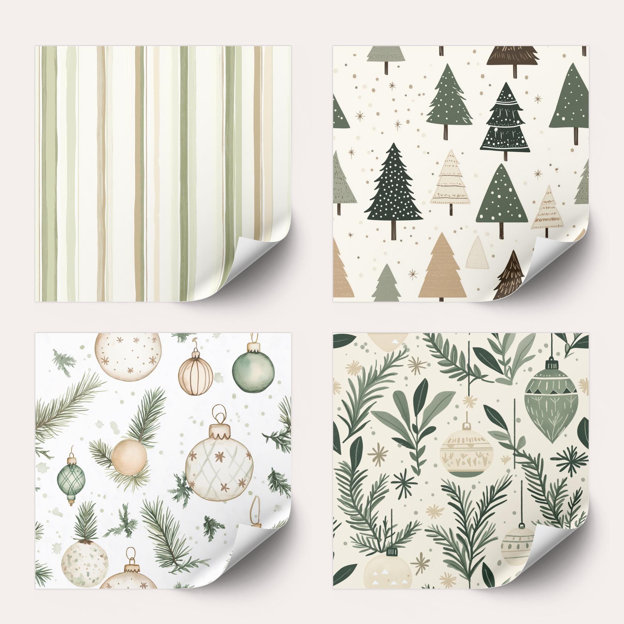Neutral Christmas Pattern Bundle- Christmas Files for Commercial Use ...