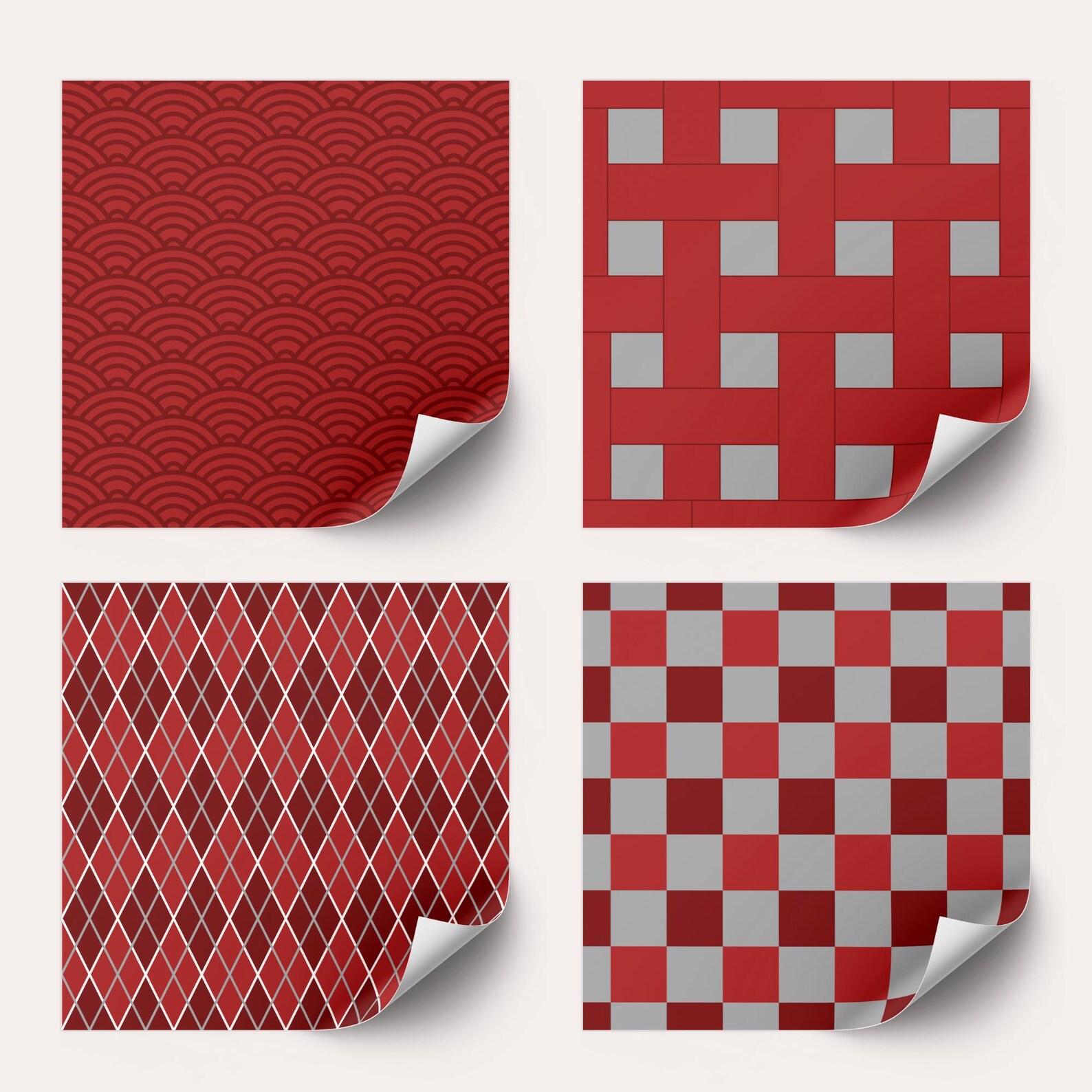 Red and Crimson Digital Papers - 12 Pack Seamless Background ...