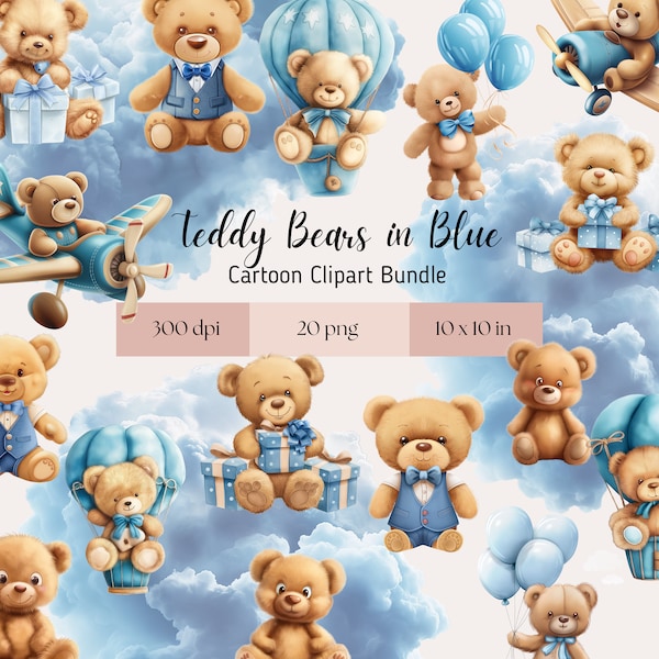 Sailor Bear Clipart in Blue, PNG for Commercial Use, Transparent ...