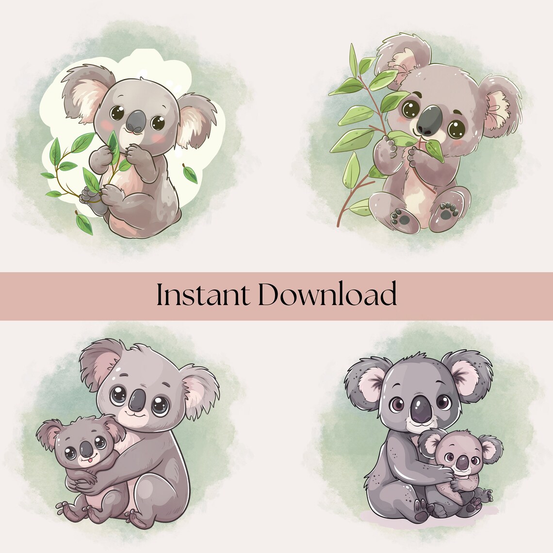 Cute Koalas PNG- Animal Clipart for Commercial Use, Transparent ...