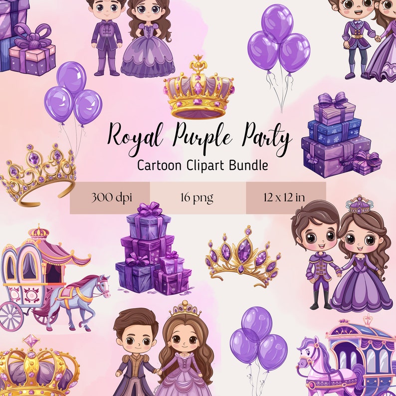 Cute Royalty in Purple PNG- Royal Clipart for Commercial Use ...