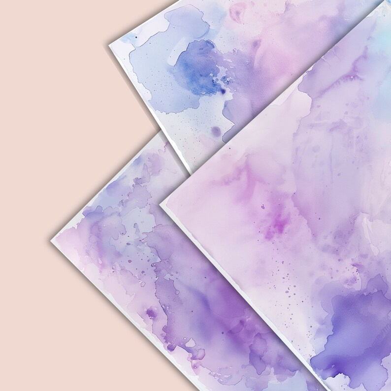 Lavender Watercolor Digital Paper Pack- 12 Watercolor Texture Clipart ...