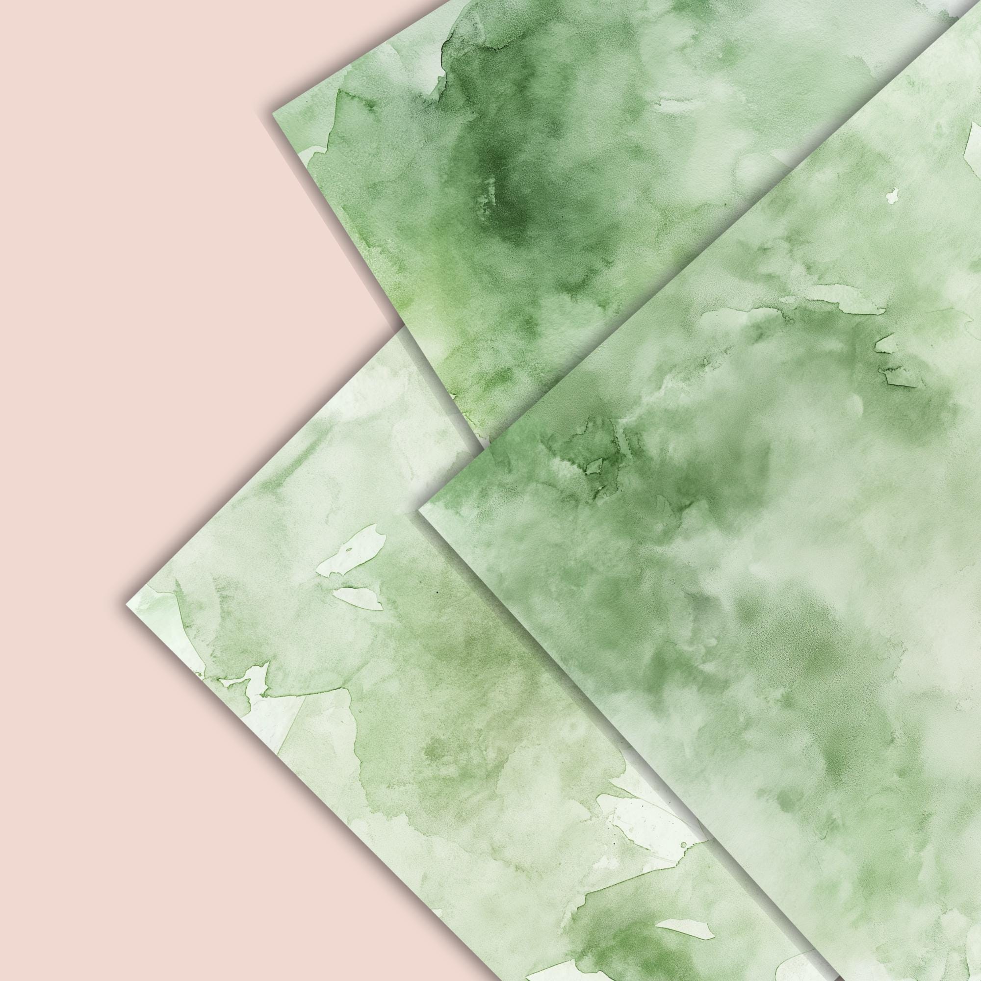 Sage Green Digital Paper - 12 Pack Watercolor Texture Background ...