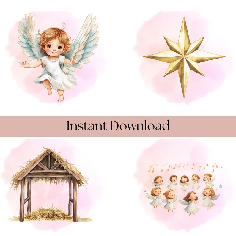 Cute Christmas Story Clipart- 16 PNG Images, Transparent Background ...