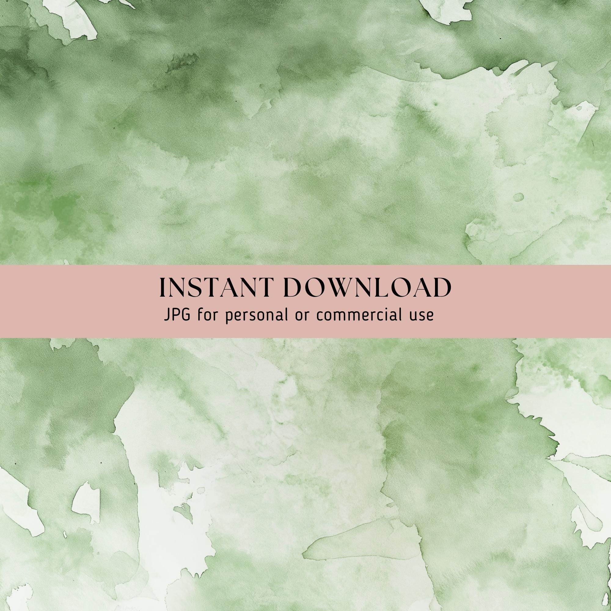 Sage Green Digital Paper - 12 Pack Watercolor Texture Background ...