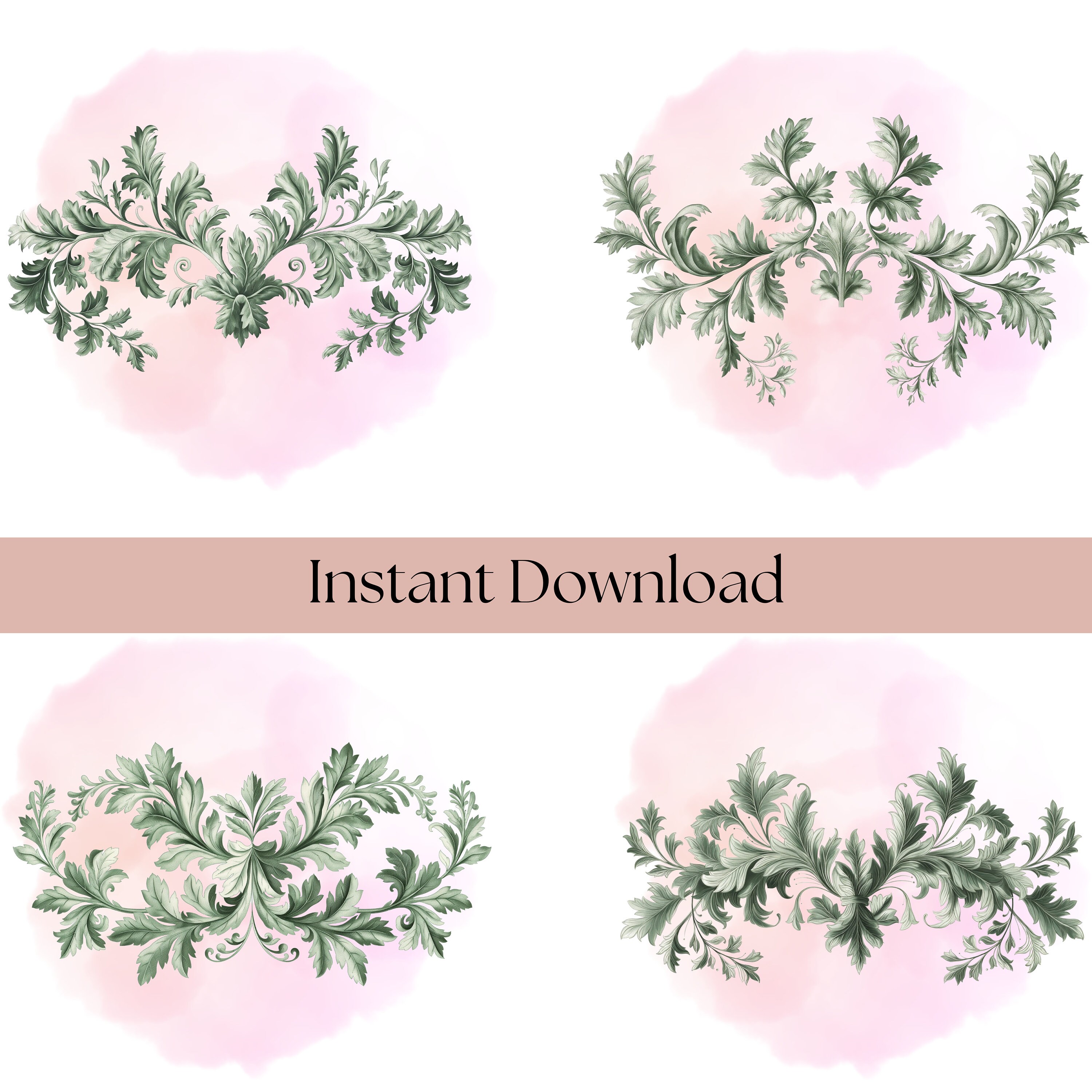 Regency Era Clipart, Border and Crest 20 Pack, Scrapbooking Journal ...