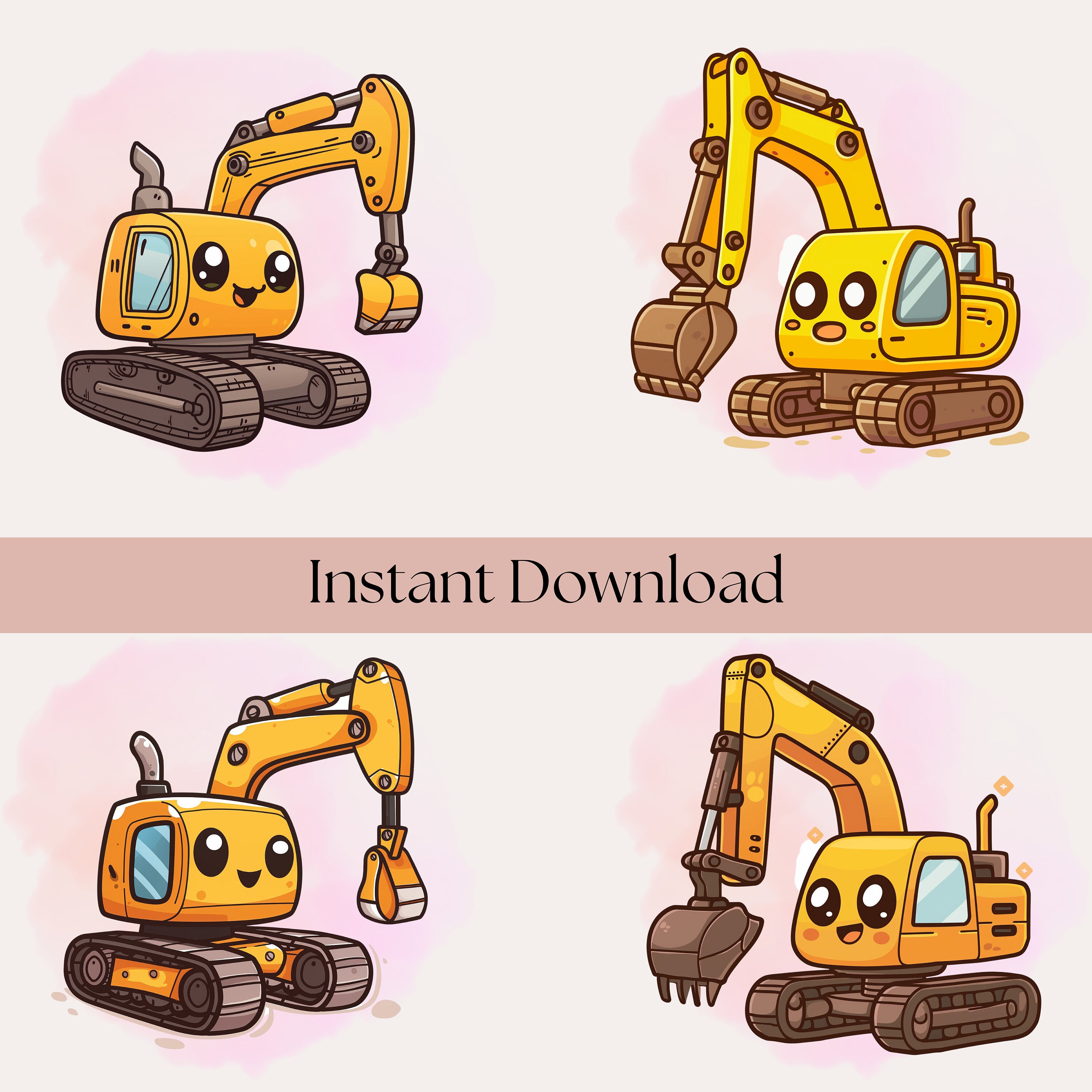 Cute Construction Crew in Purple PNG- Clipart for Commercial Use ...