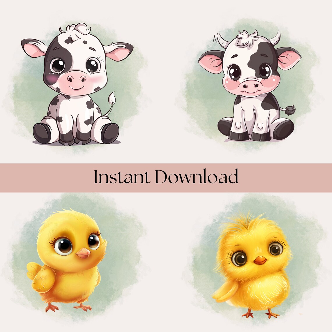Cute Farm Animals PNG Clipart for Commercial Use, Transparent ...
