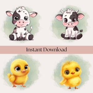 Cute Farm Animals PNG- Clipart for Commercial Use, Transparent ...
