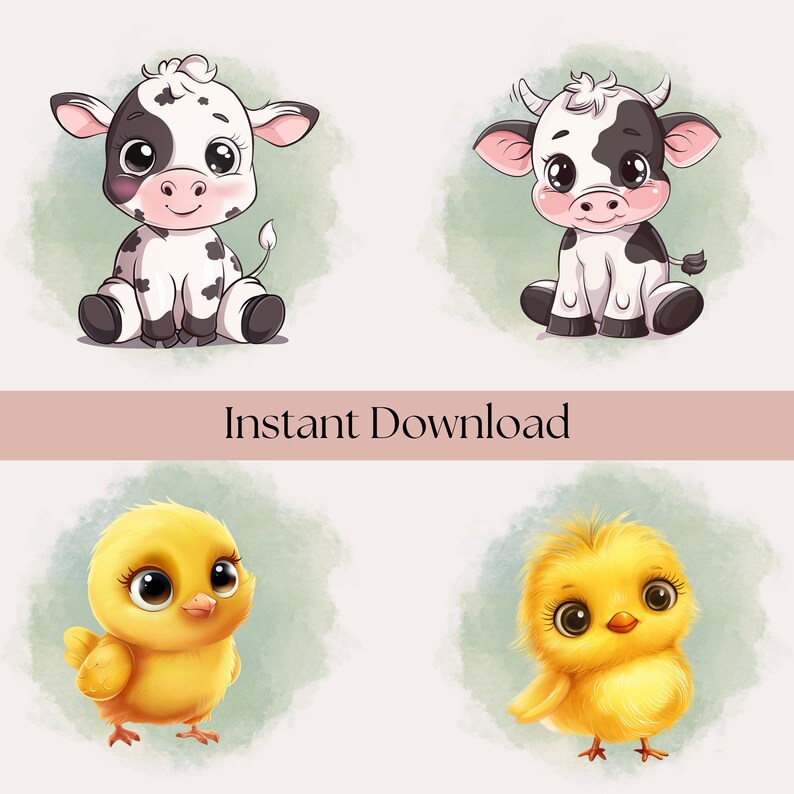 Cute Farm Animals PNG- Clipart for Commercial Use, Transparent ...