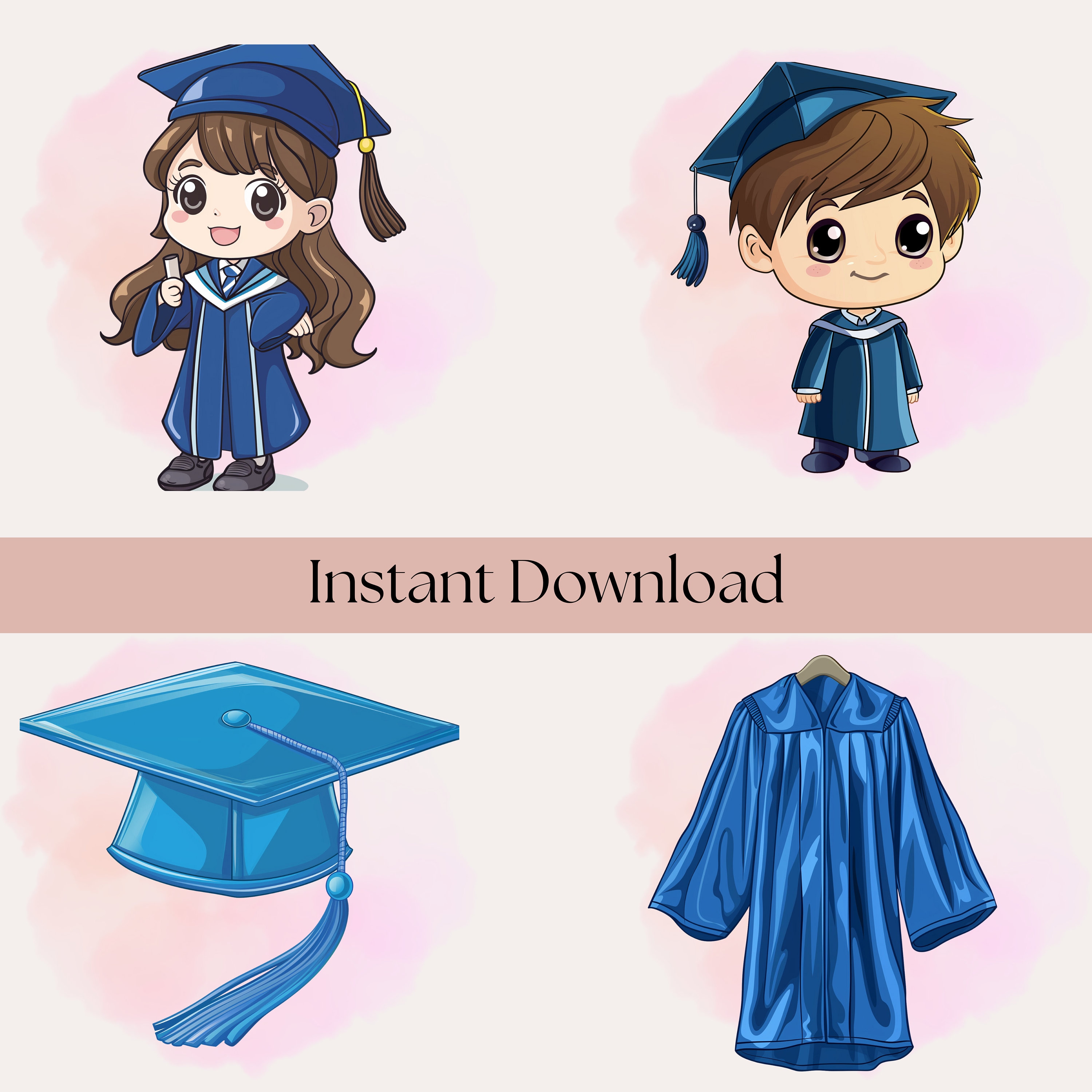 Cute Graduates PNG- Clipart for Commercial Use, Transparent Background ...