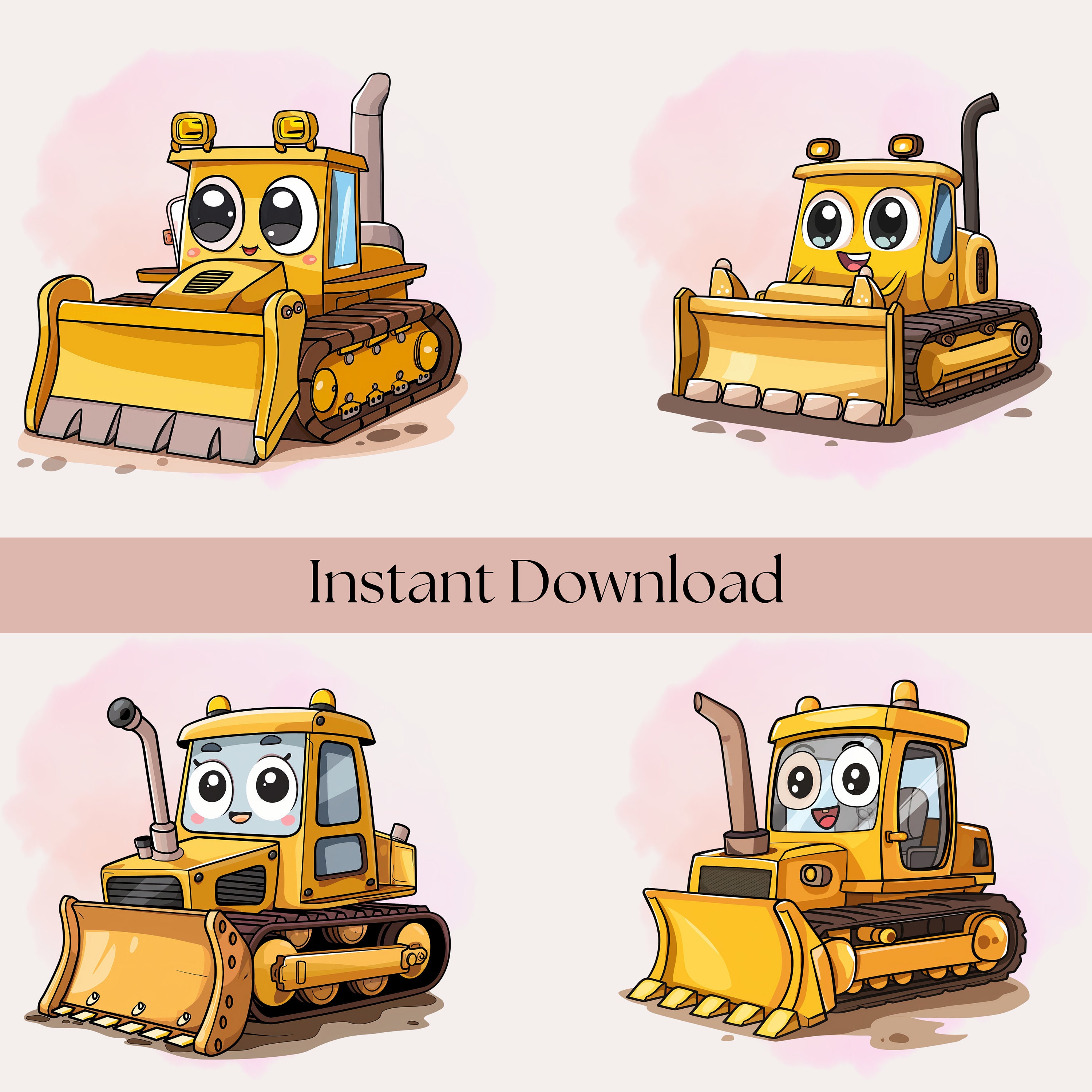 Cute Construction Crew in Purple PNG- Clipart for Commercial Use ...