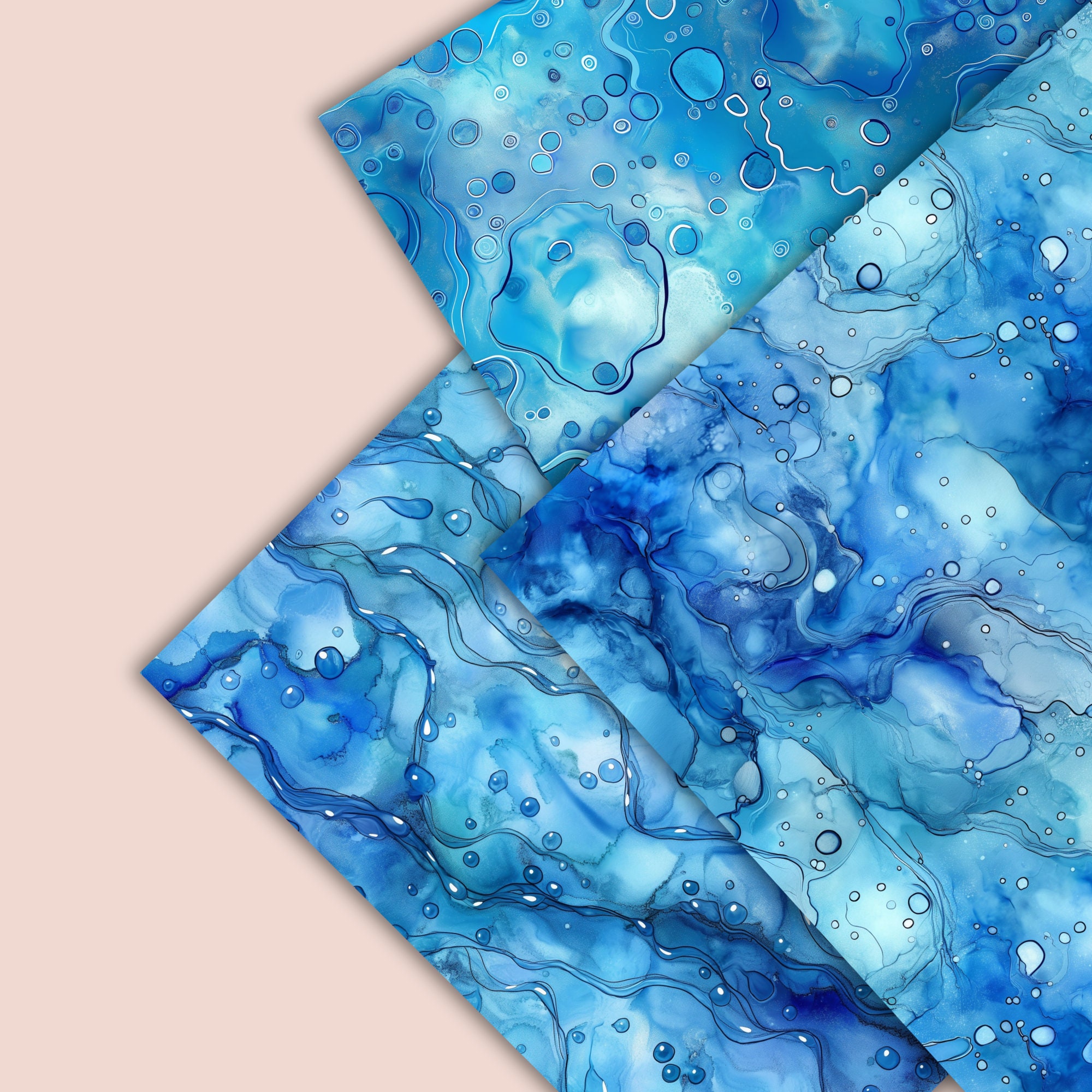 Water Drops Digital Paper 10 Alcohol Ink Texture Pack, Background ...
