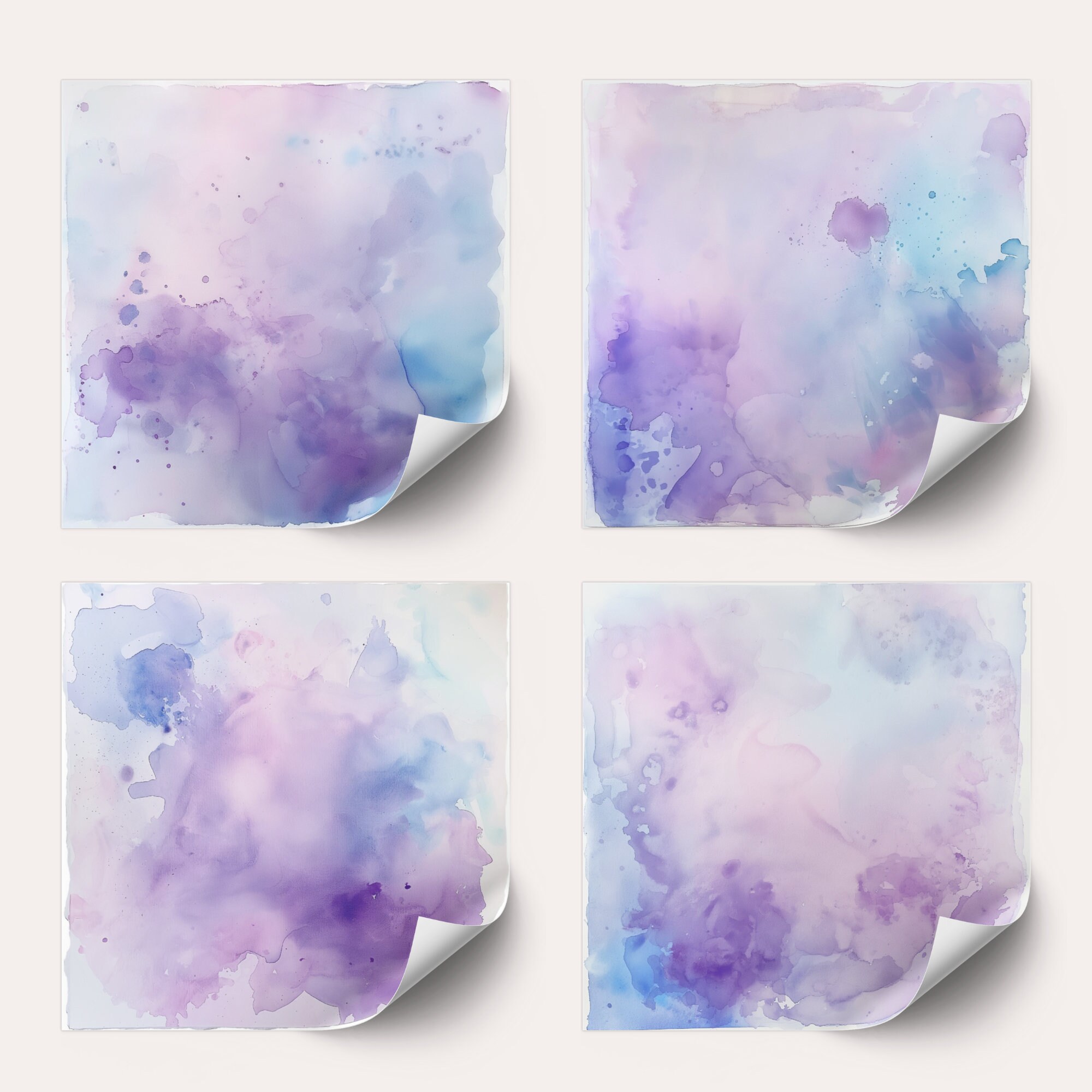Lavender Watercolor Digital Paper Pack- 12 Watercolor Texture Clipart ...