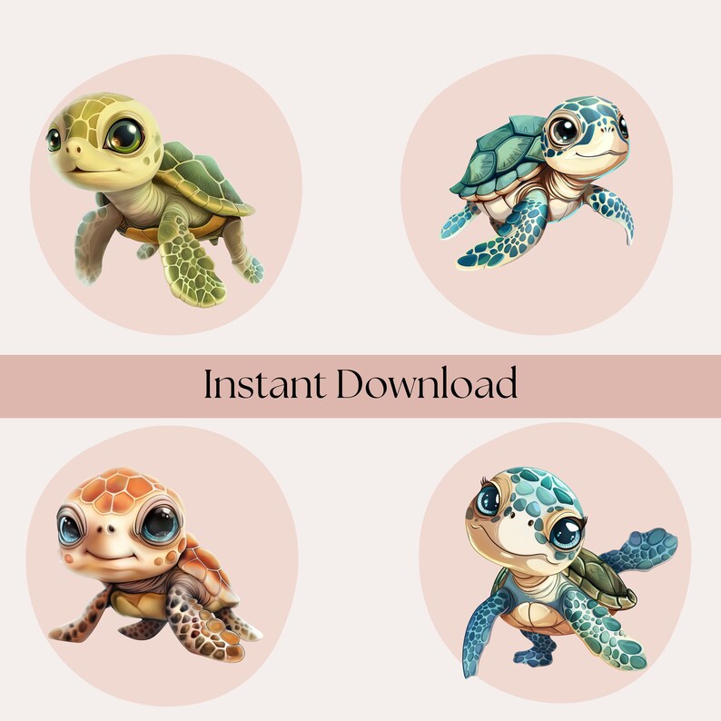 Cute Sea Turtles PNG- Clipart for Commercial Use, Transparent ...