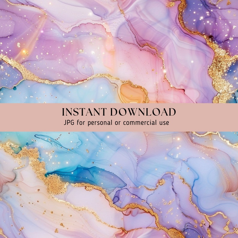 Alcohol Ink With Glitter Digital Paper, 12 Pack, Scrapbooking Journal ...