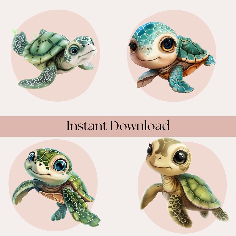 Cute Sea Turtles PNG- Clipart for Commercial Use, Transparent ...