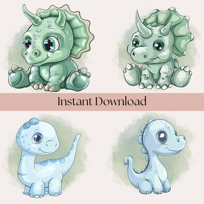 Cute Baby Dinosaurs PNG- Clipart for Commercial Use, Transparent ...