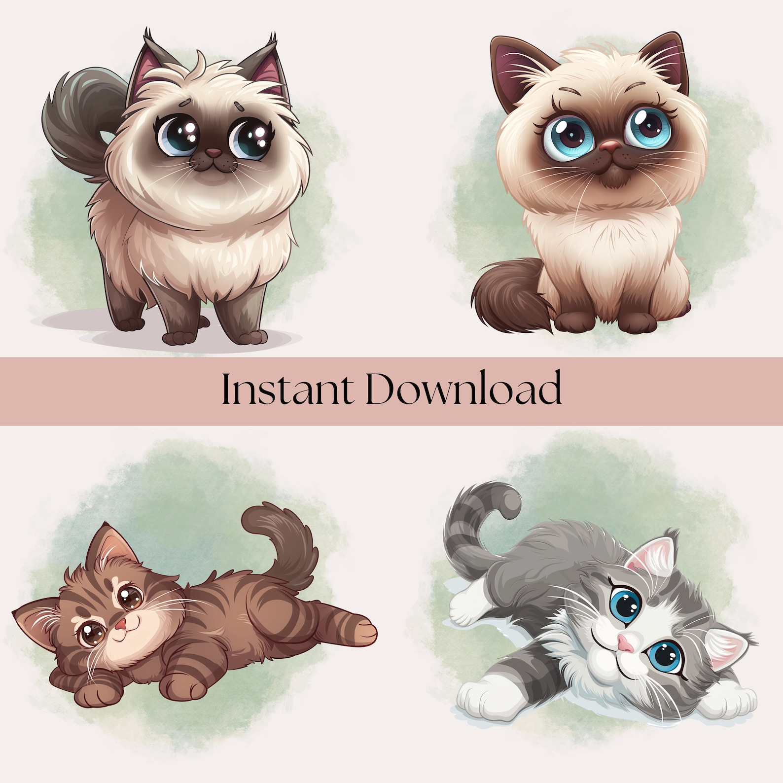 Cute Cats PNG Animal Clipart for Commercial Use, Transparent Background ...
