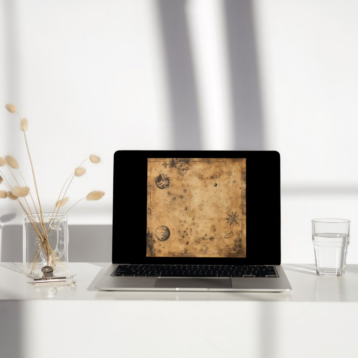 Coffee Tea Stained Digital Paper, With Celestial Prints 12 Pack ...
