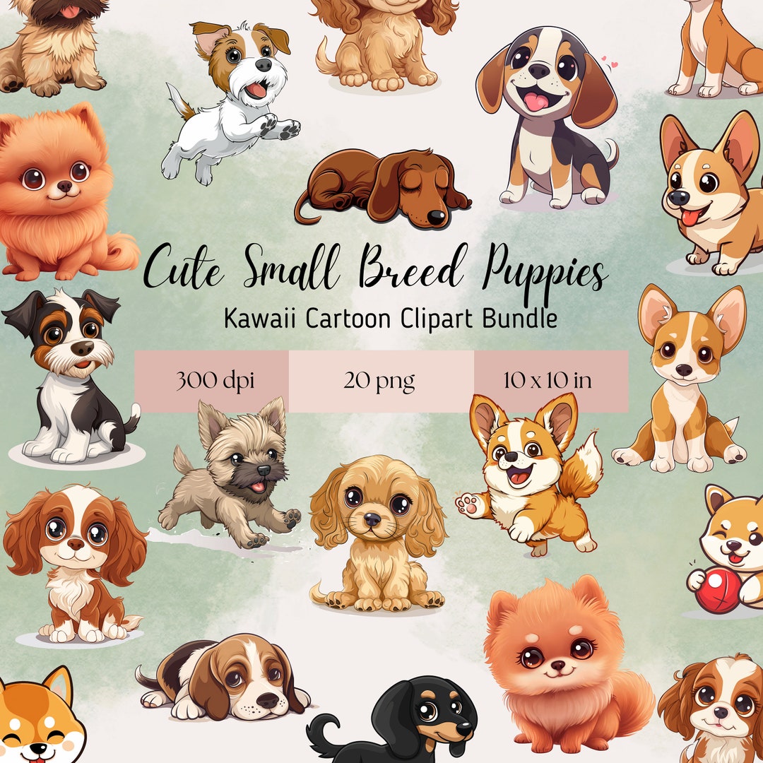 Cute Small Dogs PNG- Animal Clipart for Commercial Use, Transparent ...