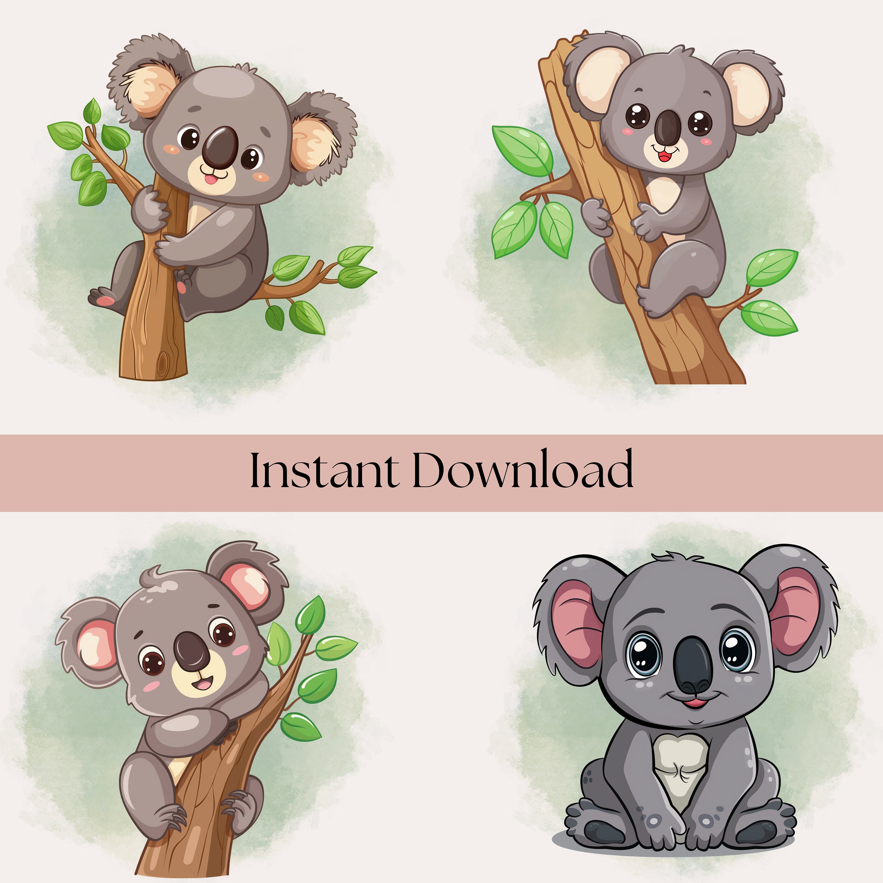 Cute Koalas PNG- Animal Clipart for Commercial Use, Transparent ...