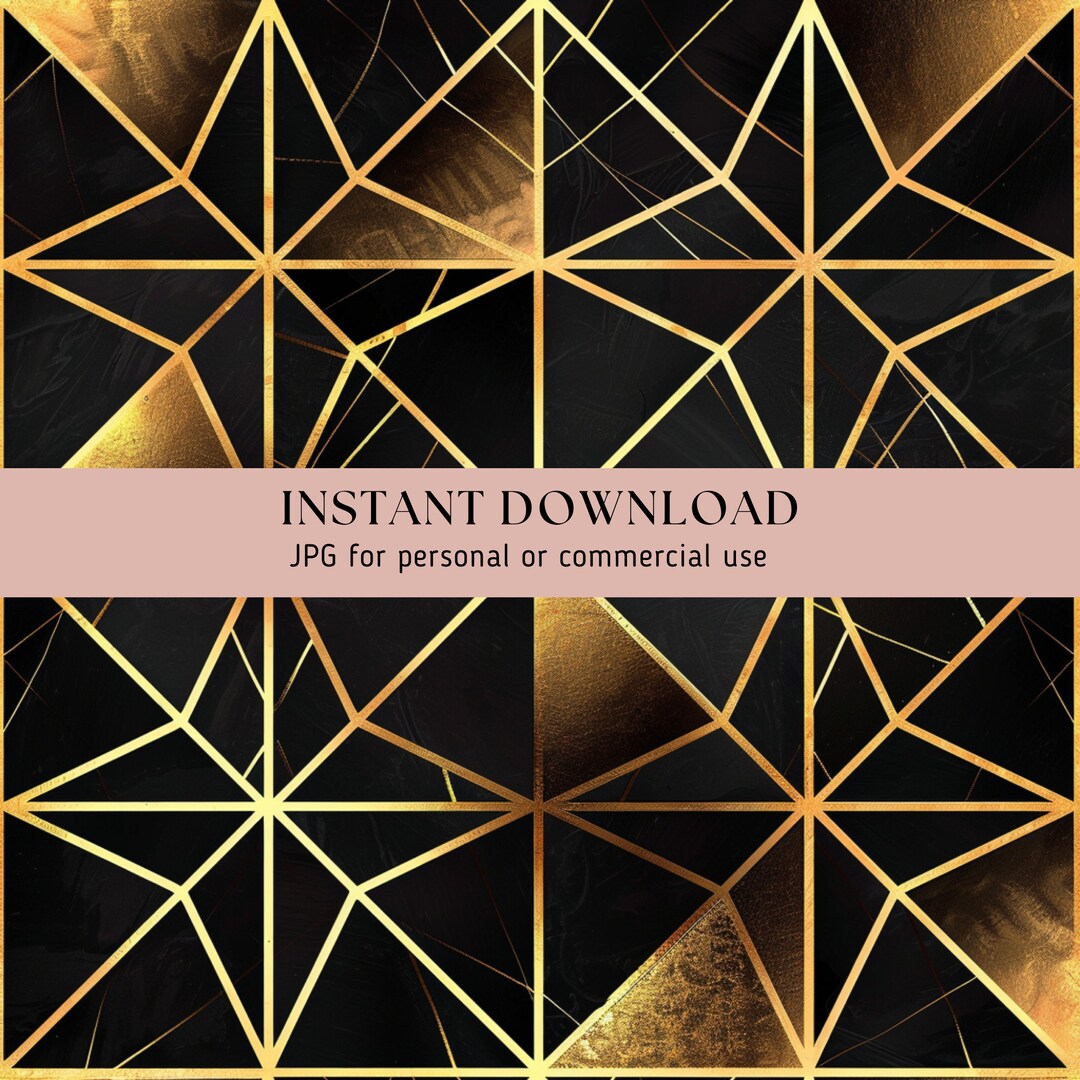 Black and Gold Digital Paper, Luxury, 12 Pack, Scrapbooking Journal ...