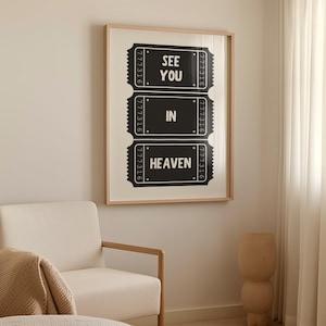 Retro Christian Wall Art Vintage Ticket to Heaven Print Aesthetic Bible ...