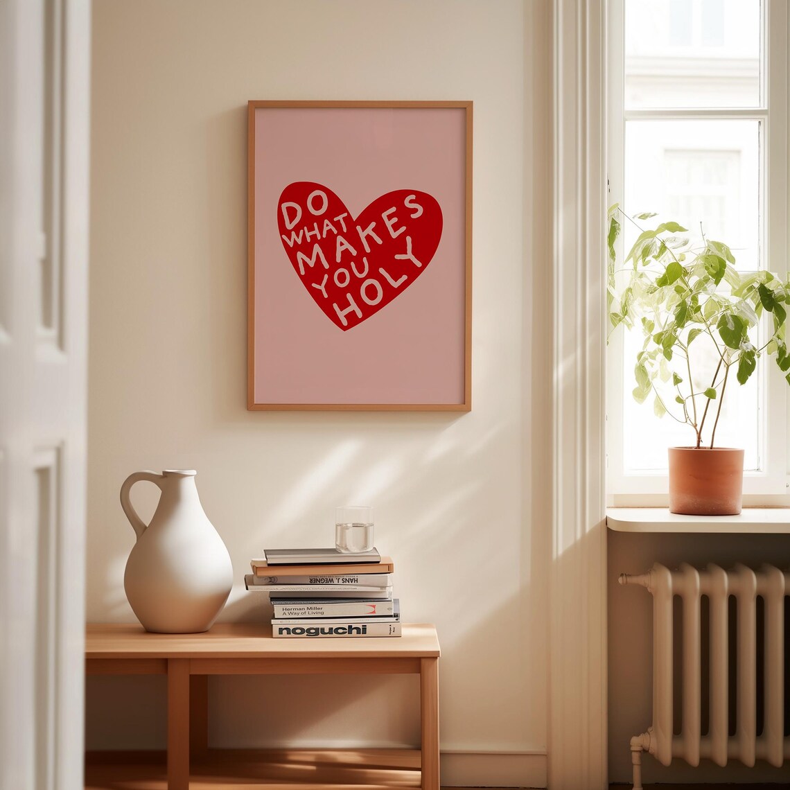 Trendy Christian Art Pink and Red Heart Poster Do What Makes You Holy ...