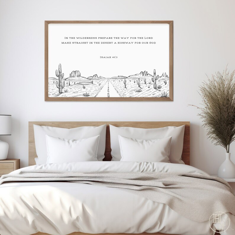 Desert Landscape Bible Verse Print Present for Home, Modern Christian ...